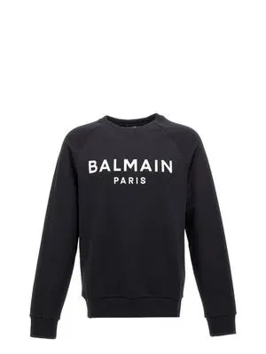 Balmain Logo Crewneck Sweatshirt - Black