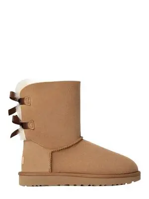UGG UGG Round Toe Bow Detail Ankle Boots Chestnut