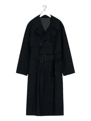 LEMAIRE Double-breasted Trench Coat - Black