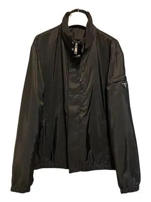 Prada Long Sleeve Stand Collar Zip Jacket - Black