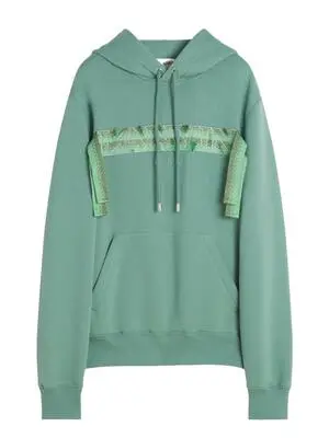 LANVIN Curb-lace Drawstring Hoodie - Gray-green