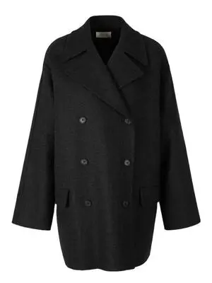 THE ROW Long Sleeved Double-breasted Coat - Dark Charcoal Gray