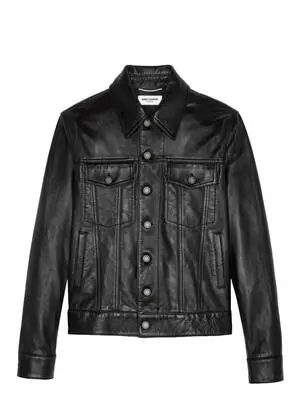 Saint Laurent Single-breasted Carved Button Jacket - Black