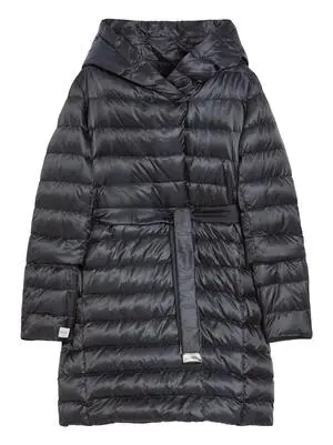 Max Mara Reversible Down Jacket In Water-repellent Satin - Midnight Blue