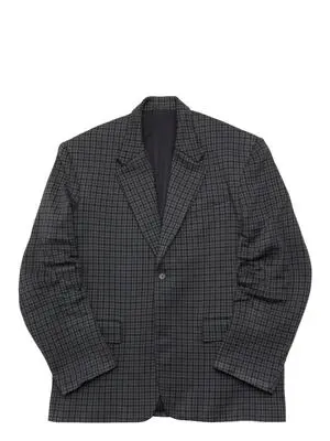 Balenciaga Checkered Tailored Knit Jacket - Gray