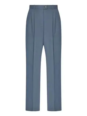 THE ROW Ragnar Pleated Wool Trousers - Cobalt Blue