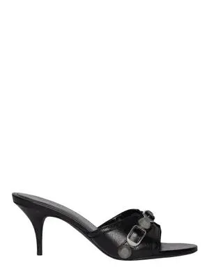 Balenciaga Cagole Heeled Sandals - Black