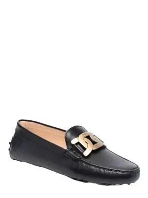 TOD'S Kate Chain-link Driving Loafers - Black