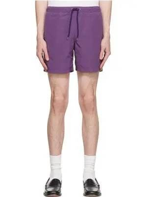 Aspesi Elastic Waist Drawstring Shorts - Purple