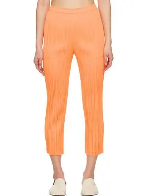 PLEATS PLEASE BY ISSEY MIYAKE Plissé High-waisted Leggings - Orange
