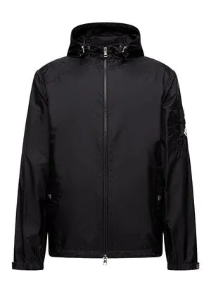 Moncler Hooded Zip-up Rain Jacket - Black