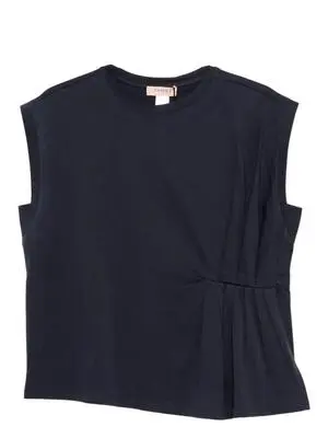 TWINSET Sleeveless Top With Pleated Detail - Black