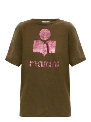 Isabel Marant Étoile Zewel Logo Printed Crewneck T-shirt - Brown