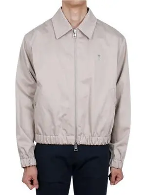 Ami Zip-up Heart Logo Jacket - Gray