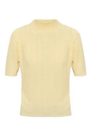Officine Générale Laya Ribbed Mock-neck Knitted Top - No