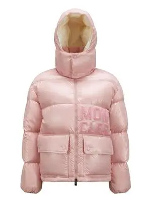 Moncler Abbaye Short Down Jacket With Removable Hood - Rose Pink