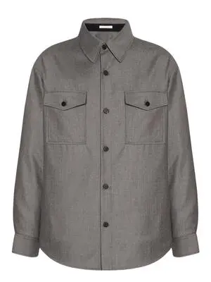 THE ROW Dashiell Long-sleeved Wool Shirt - Grey