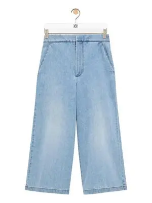 Loewe Topstitched Anagram Cropped Jeans - Blue