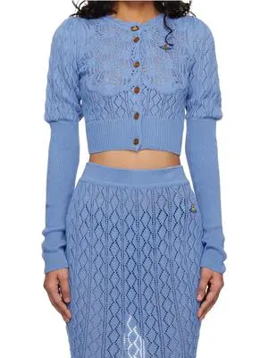 VIVIENNE WESTWOOD Ella Long-sleeved Knit Cardigan - Blue