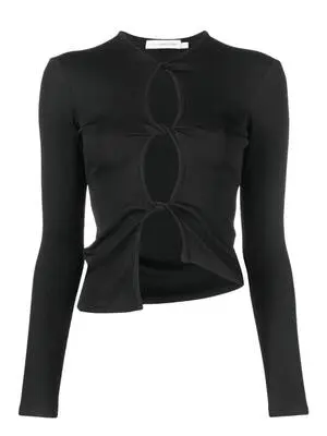 Christopher Esber Open Twist Cut-out Detailed Long Sleeve Top - Black