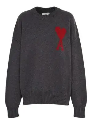 Ami De Coeur Crewneck Long-sleeved Jumper - Gray