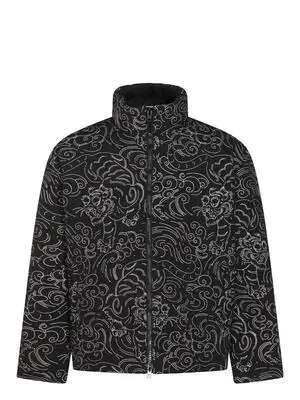 Kenzo All-over Printed Zip-up Coat - Black