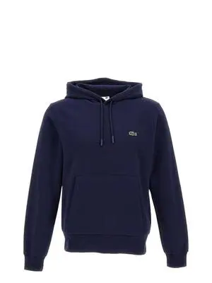Lacoste Logo Embroidered Drawstring Hoodie - Black