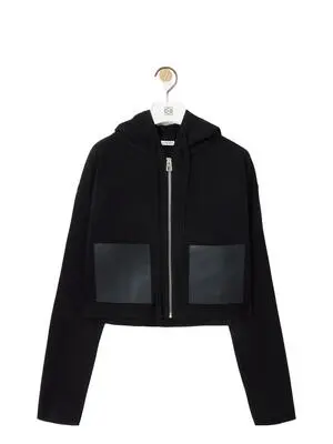 Loewe Zip-up Drawstring Knitted Hoodie - Black