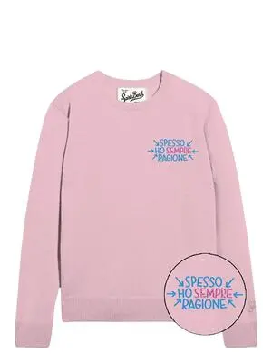 MC2 SAINT BARTH Embroidered Knit Sweater - Pink