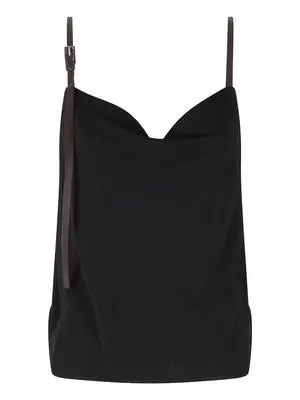 SEMICOUTURE Kayly Buckle-strap Top - Black