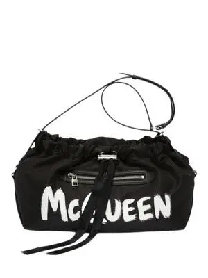 ALEXANDER MCQUEEN Alexander McQueen Logo Print Drawstring Shoulder Bag