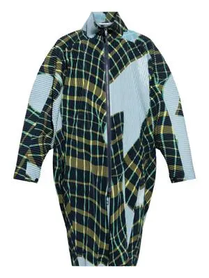 Issey Miyake Windswept Plaid Coat - Black