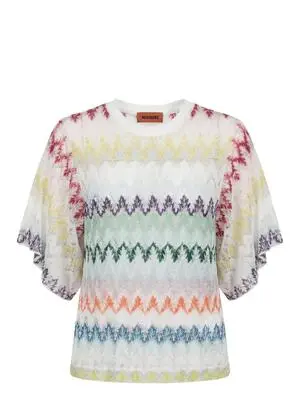 Missoni Crew Neck All-over Pattern Cover-up - Multi White