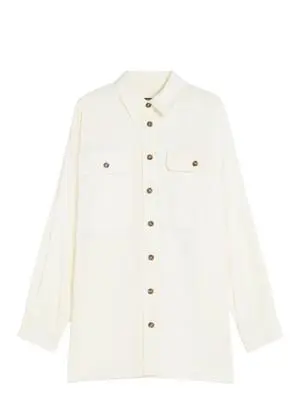 Max Mara Oversized Shirt With Classic Collar - Beige