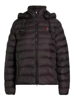 Ralph Lauren Padded Hooded Jacket With Drawstring And Zip Pockets - Black
