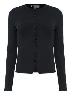 FRAME Buttoned Knitted Cardigan - Black