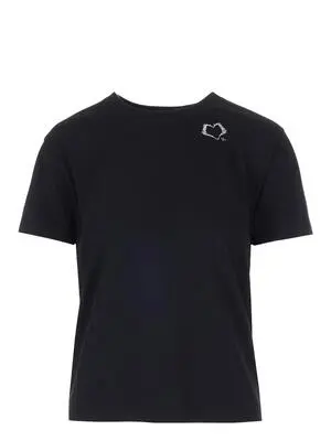 Saint Laurent Heart Logo Print T-shirt - Black