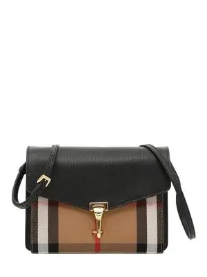 Burberry House Check Clamshell Bag - Black