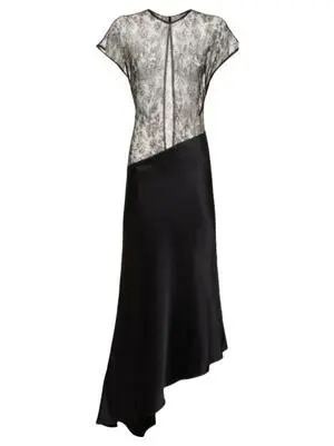 Tove Beline Lace Satin Long Dress - Black