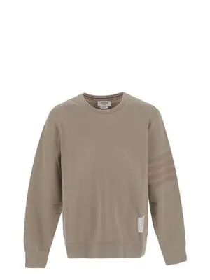 Thom Browne Thom Browne Crewneck Sweatshirt With Striped Sleeves Nude