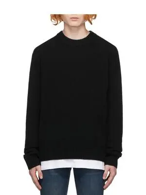 FRAME Cashmere Crew-neck Sweater - Black