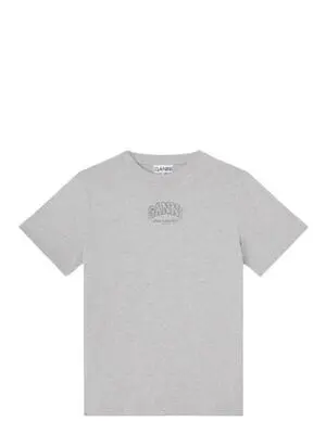 GANNI Logo Relaxed-fit T-shirt - Gray