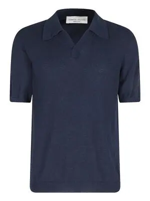 ROBERTO COLLINA Short-sleeved Polo Shirt - Navy