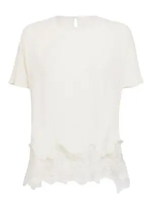 FABIANA FILIPPI Fabiana Filippi Crepe Lace Trim T-Shirt