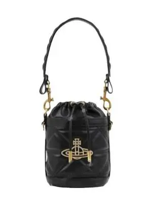 VIVIENNE WESTWOOD Kitty Orb Plaque Small Bucket Bag - Black