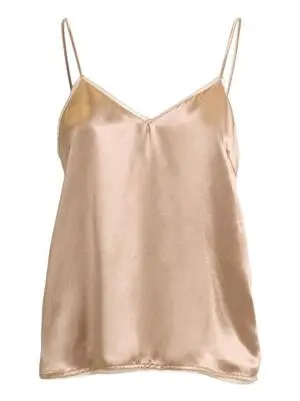Fabiana Filippi Sweetheart Neckline Camisole With Tulle And Diamond Thread Detail - Nude