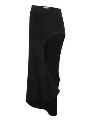 MUGLER Asymmetrical Jersey Midi Skirt - Black