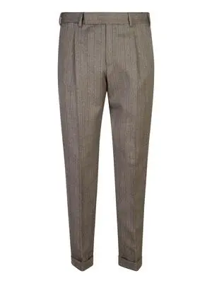 PT TORINO Striped Tailored Trousers - Gray