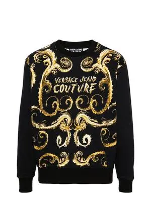 Versace Graphic Cotton Sweatshirt - Black