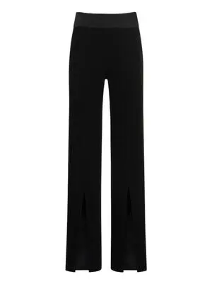 Simkhai High-waisted Wide Leg Pants With Front Slit - Black
